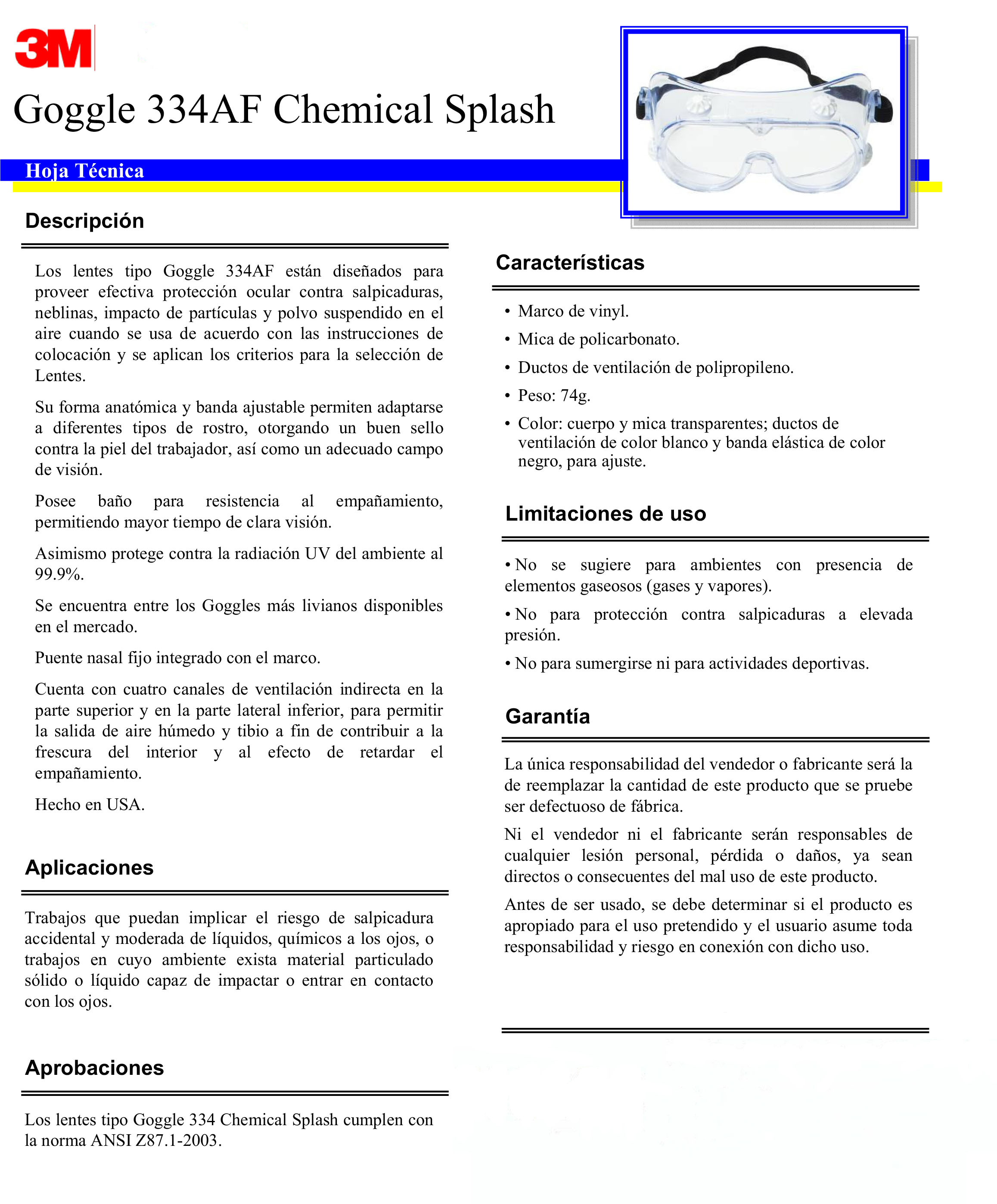Amigo Safety :: Goggle Armazón Transparente Ventilación Indirecta con ...