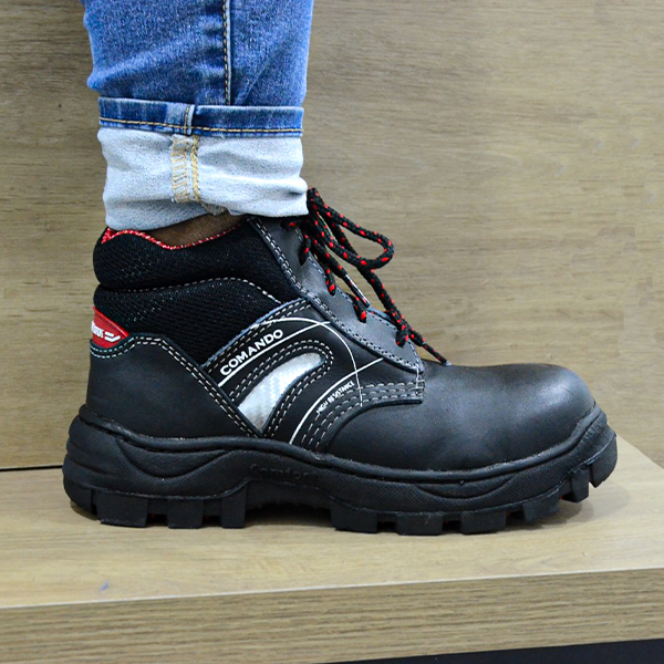 Amigo Safety :: Zapato Borceguí con Casco Policarbonato Comando Negro ...
