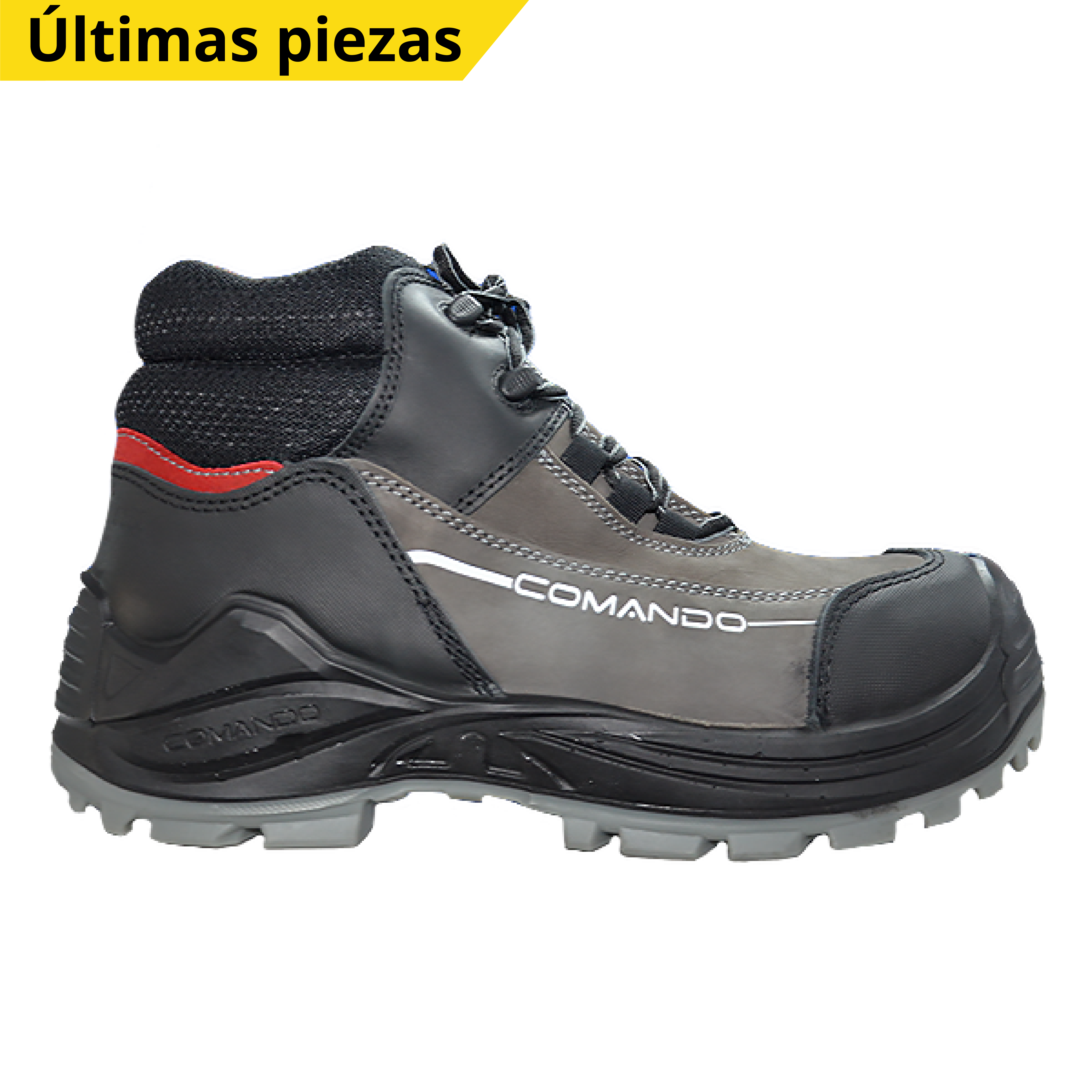 Amigo Safety :: Zapato con Casco de Policarbonato Comando Gris/Negro ...