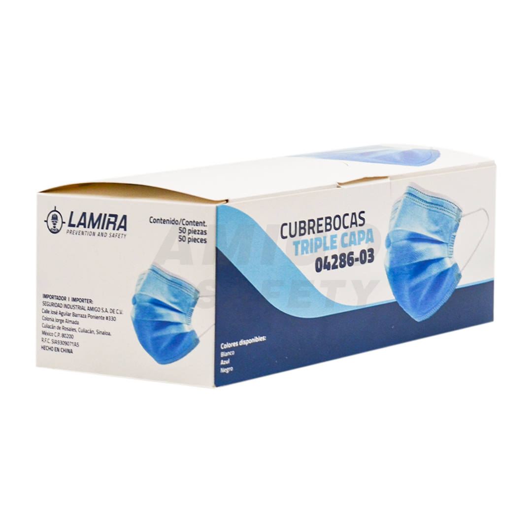 Amigo Safety :: Cubrebocas Polipropileno Plisado Triple Capa LAMIRA ...